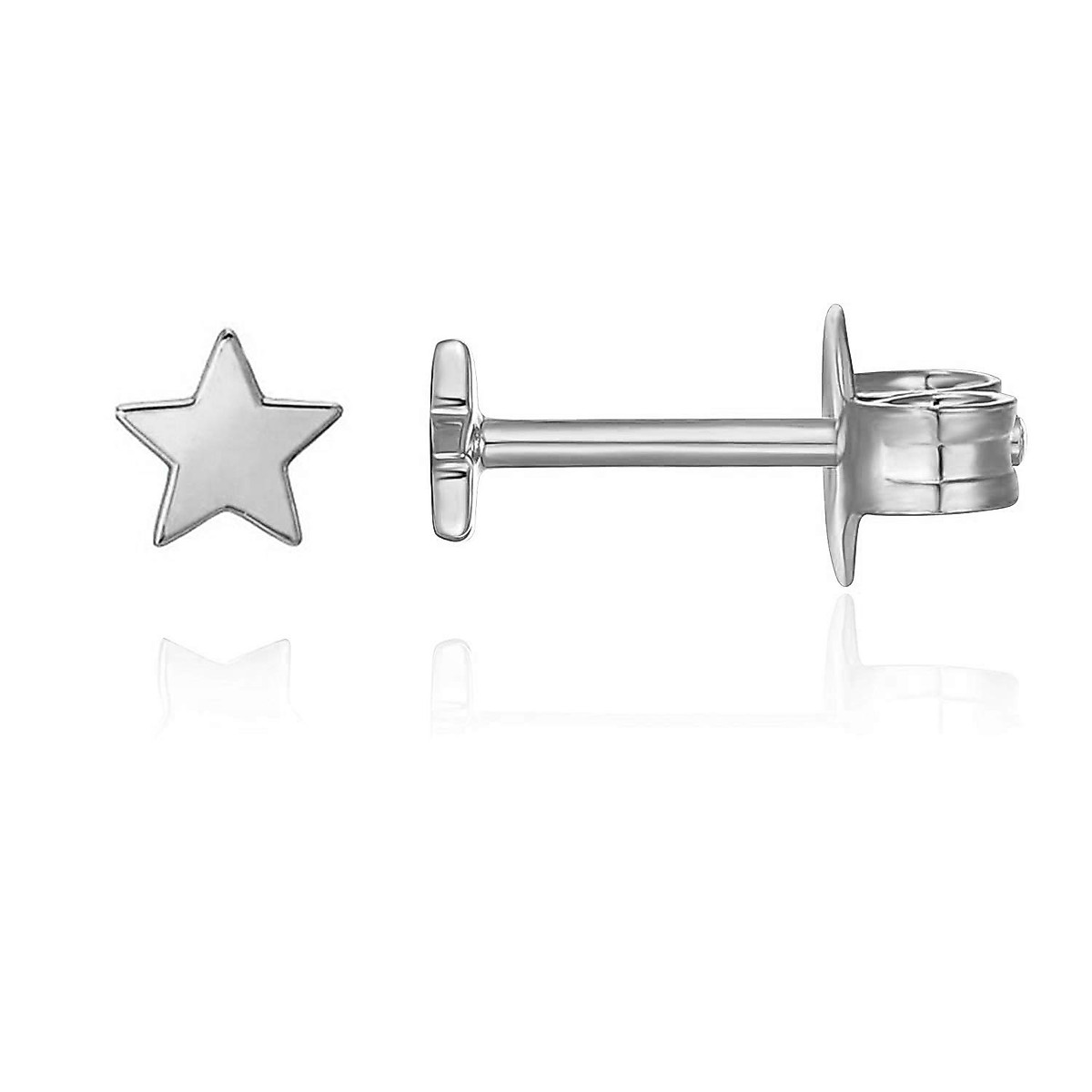 PAVOI 14K Gold Plated Star Stud Earrings - White