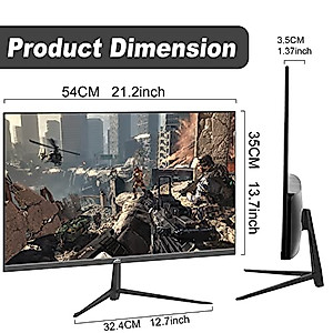 Kenowa Computer Monitor 24 Inch IPS Full HD 1080P Monitor 75Hz 100% sRGB PC Monitor HDMI VGA Port VESA 75 * 75mm Desktop Monitor, for Computer/Laptop/PS4/5/Switch/Xbox Black