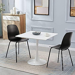 thksbought Set of 2 Dining Chairs with Legs for Kitchen Living Room(Matte Black)