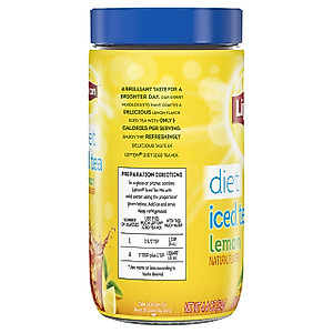 Lipton Diet Iced Tea Mix, Lemon, Makes 15 Quarts (Pack of 2)