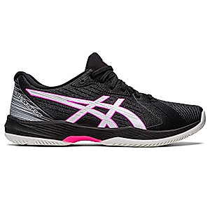 ASICS Men's Solution Swift FlyteFoam Tennis Shoes, 10, Black/HOT Pink