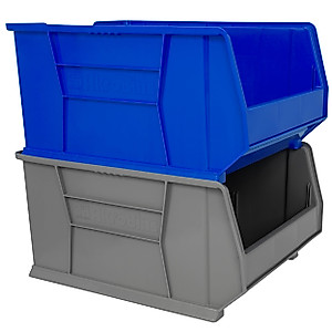 Akro-Mils 30289 Super-Size AkroBin Heavy Duty Stackable Storage Bin Plastic Container, (24-Inch L x 18-Inch W x 12-Inch H), Blue, (1-Pack)