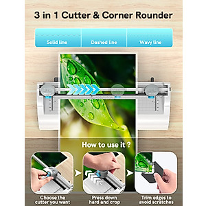 Laminator Machine with Laminating Sheets, 9 Inches Portable Personal Laminating Machine for Teachers School Home Office, Fast Warm-up No Jam No Wrinkles, Thermal Laminator with Paper Cutter