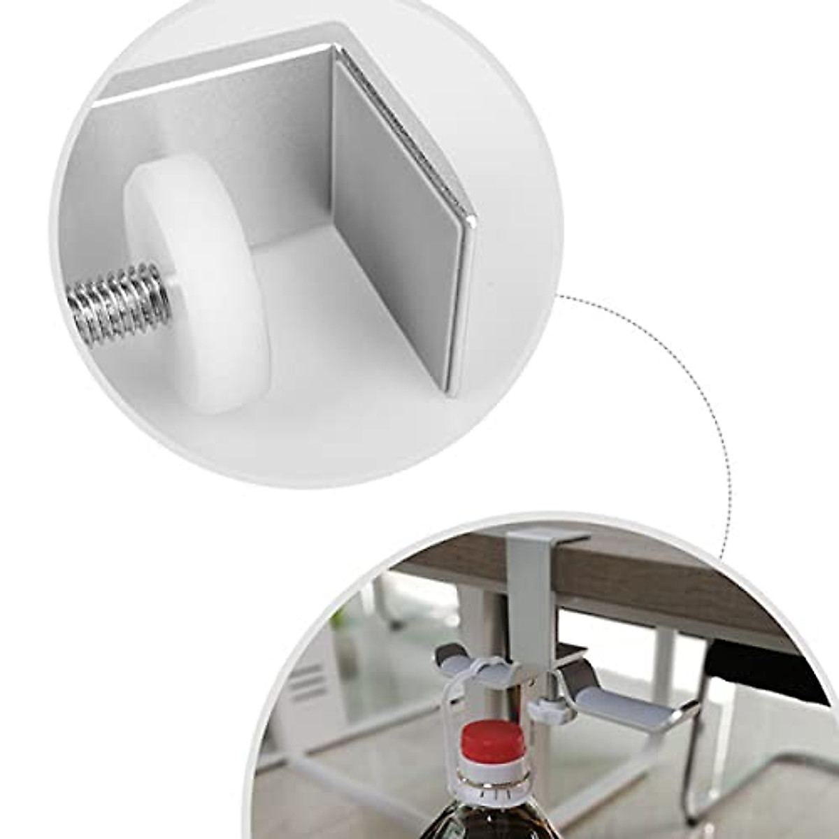 Angoily Silver Headphone Headphones Desk Iron Clamp Office Desktop Under- Under Arm Aluminum Adjustable Dual Premium Design Storage for with Mount Universal Rack All Head Display Fit Hook