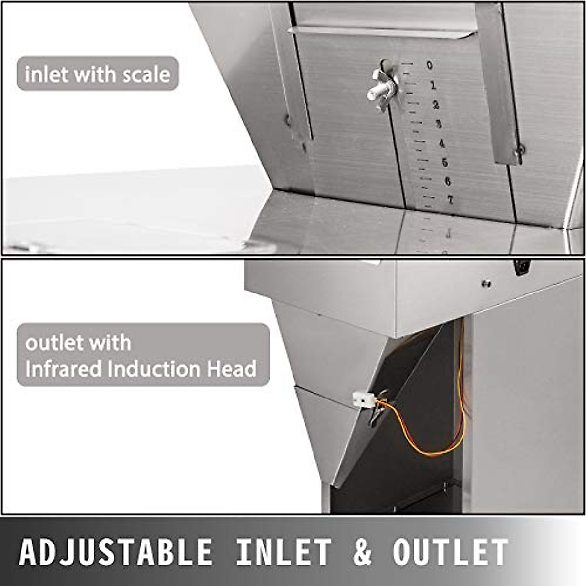 VEVOR 2000g Filler 10-15 bag/min, Full Automatic Particle 18 cm Film Width, Powder Weighing Filling Machine for Industries, Silver