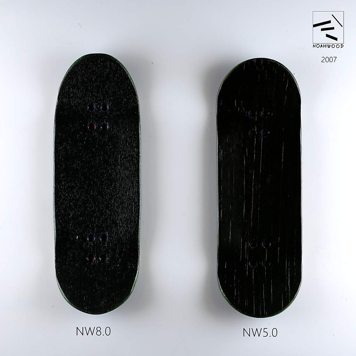 NOAHWOOD Wooden Fingerboard Complete NW8.0 360flip King of Finger Deck+ NW3.0 King Trucks Silvery +NW3.0 Black Wheels (Black Maple, 100x34mm Set)