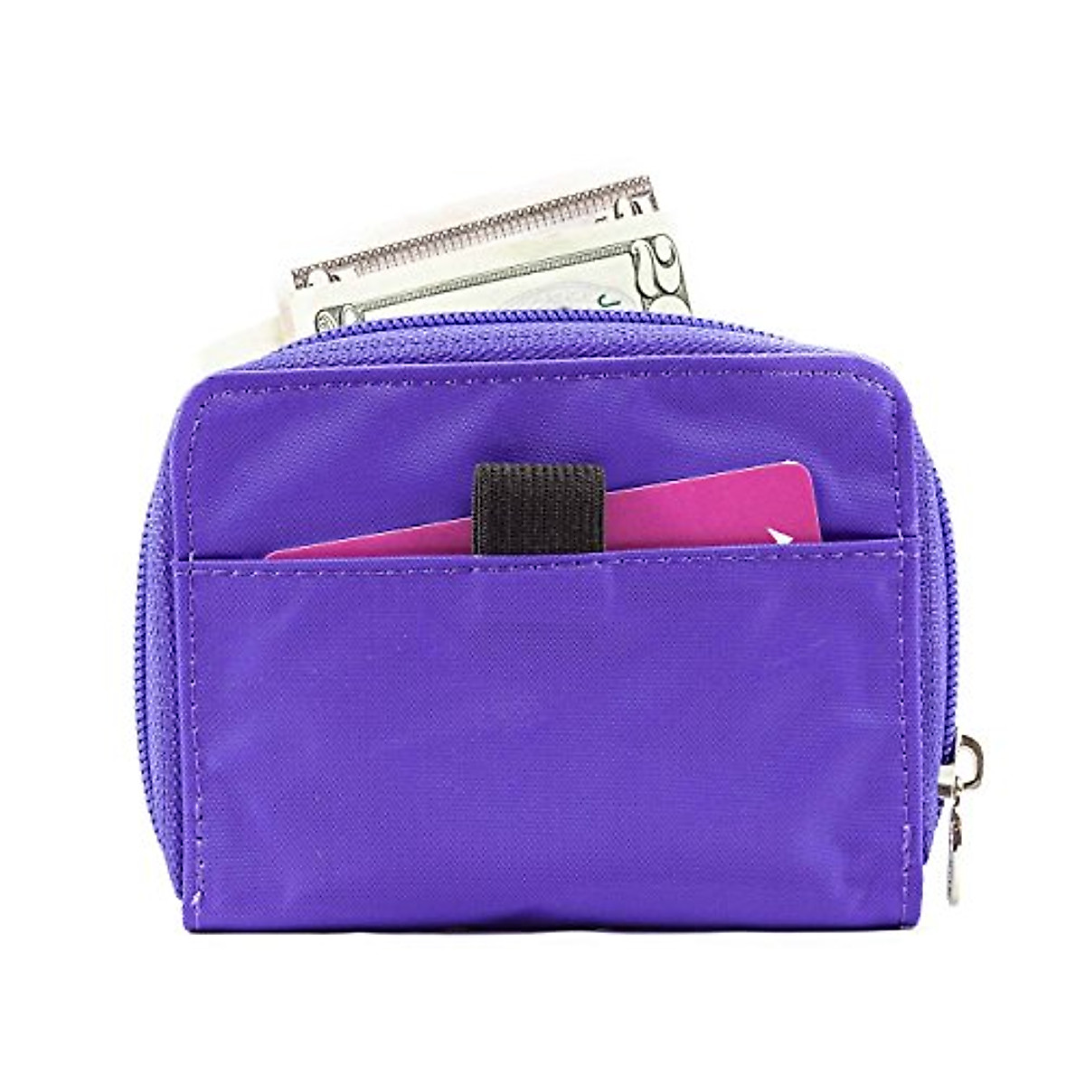 Big Skinny Women's Lynx Zippered Slim Wallet, Holds Up to 30 Cards, Purple