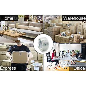 BOMEI PACK 12 Rolls Clear Packing Tape Rolls with Free Dispenser, Heavy Duty Refill Tape for Shipping Moving and Packaging, 2.4Mil 1.88 Inch x 60 Yard