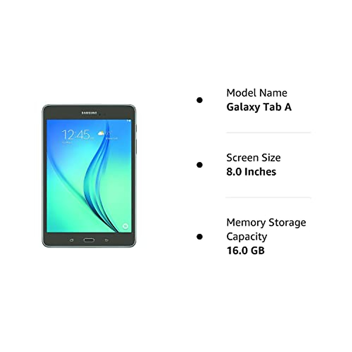 Samsung Galaxy Tab A SM-T350 8-Inch Tablet (16 GB, Titanium) W/ Pouch (Renewed)