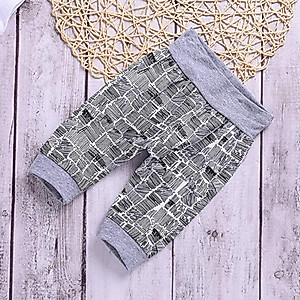 Newborn Baby Boy Clothes Baby Bear Letter Print Romper+Long Pants+Hat 3PCS Outfits Set White