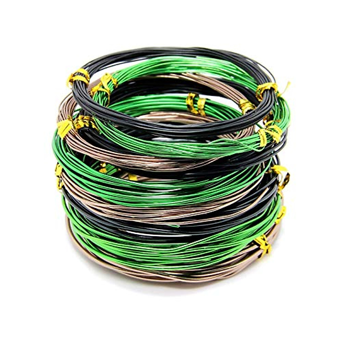 9 Rolls Bonsai Wires, YOURSEE Anodized Aluminum Bonsai Training Wire with 3 Colors (Black, Brown, Green) and 3 Sizes (1.0 mm, 1.5 mm, 2.0 mm), Total 147 Feet