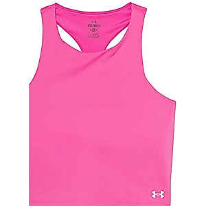 Under Armour Girls Motion Crop Tank Top, (652) Rebel Pink / / Pink Sugar, Medium