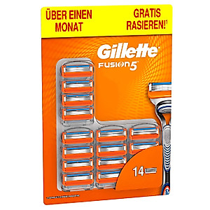Gillette Fusion 5 Razor Blades with Trimmer Blade for Precision and Anti-Slip Coating, 14 Replacement Blades