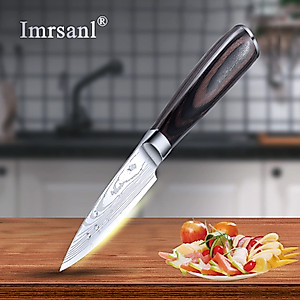 5'' Paring Knife - Ultra Sharp Meat Cleaver High Carbon German Stainless Steel Vegetable Kitchen Knife, Multipurpose Asian Chef Knife for Home and Kitchen with Ergonomic Handle (5'' Paring Knife)
