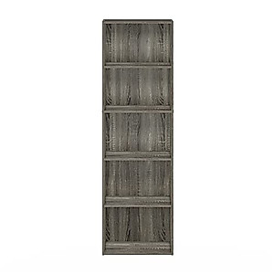 Furinno Luder Bookcase / Bookshelf / Storage Shelves, 5-Tier, French Oak