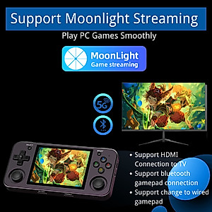 RG353M Handheld Game Console Aluminum Alloy CNC Support Dual OS Android 11+ Linux, 5G WiFi 4.2 Bluetooth 3.5 Inch IPS Multi-Touch Screen 64G TF Card 4420+ Classic Games