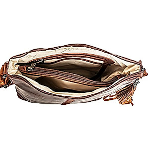 Locking Concealed Carry Purse Blake Leather Crossbody for Large-Frame Handgun (Dark Mahogany)