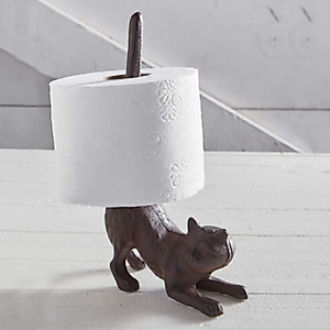 47th & Main Cast Iron Paper Towel Holder, 9.5-Inches Tall, Cat