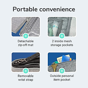 Wildcubz Portable Changing Pad | 27" Diaper Changing Mat | Wipes Pocket | Waterproof Changing Pads for Baby | Portable Diaper Changing Pad for Baby | Changing Pad Portable Changing Station (Graphite)