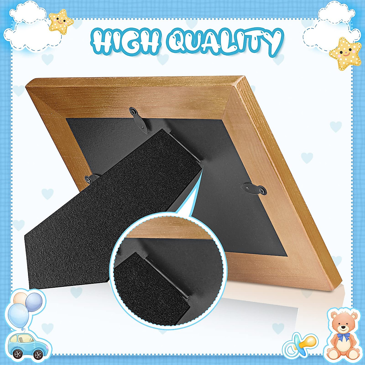 Jenaai Tiny Miracle Engraved Baby Ultrasound Picture Frame New Mom Gift Wood Sonogram Picture Frame Baby Keepsake for Pregnancy Announcements Gender Reveal Baby Shower New Parents, Hold 3 1/2 x 5 Inch Photo