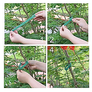 Garden Hook＆Loop Plant Cable Ties, Adjustable Garden Nylon Ties for Supporting Plant and Vines, Multi-functional Garden Ties(50 Pcs, 8 Inch, Green)