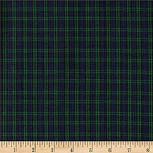 Textile Creations Classic Yarn-Dyed Tartan Plaid Blackwatch Blue/Green Fabric By The Yard