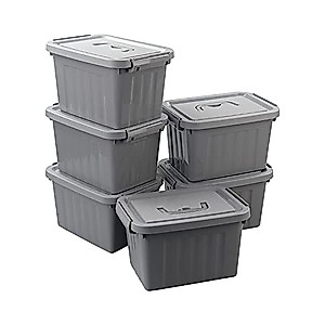 Readsky 6 Quart Plastic Storage Box, Latching Boxes with Handles, 6-Pack
