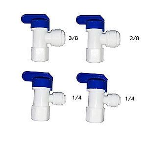Malida Tank Ball Valve 1/4" FPT by 1/4" ,3/8" OD Tubing quick connector for RO Water Reverse Osmosis Filter system set of 4