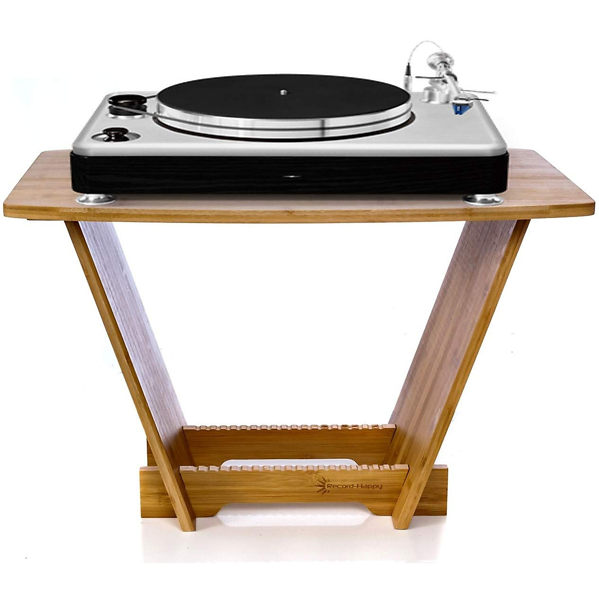 Vinyl Records Holder Turntable Stand - Record Player Display and Lp Album Storage Rack Organizer. Space Saving Solution for Your Collection