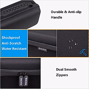 HESPLUS Storage Travel Case for 3M Littmann Classic III Stethoscope, Lightweight II S.E, Cardiology IV Diagnostic, MDF Acoustica Deluxe Stethoscopes - Pure Black Without Pattern