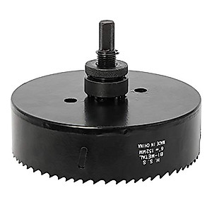 6 Inch 152mm Hole Saw Blade for 1/2" Electric Drills, with Hex Shank Arbor,HSS Bi-Metal Holesaw Drill Bits Cut Smooth and Fast in Wood,Plastic, Drywall, Thin Metal