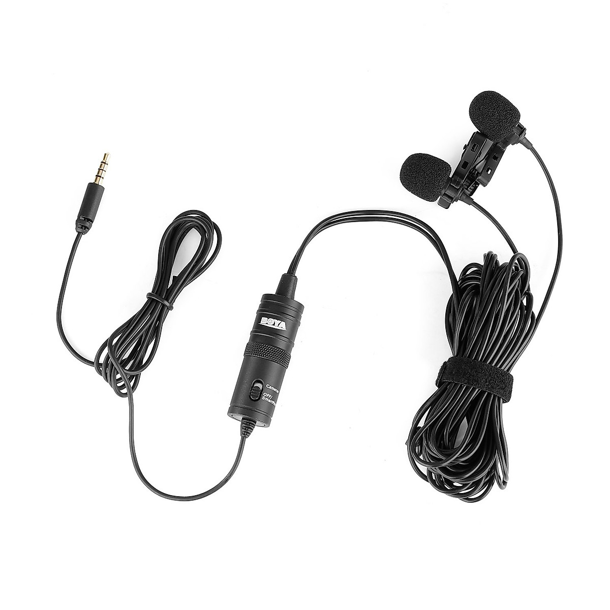 19 Feet Lavalier Microphone for Canon iPhone Podcast, BOYA Omnidirectional Condenser Recording Mic for Nikon Sony iPhone 8 8 plus 7 6 6s Plus DSLR Camcorder Audio Recorder Youtube Interview Video
