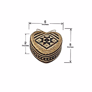 Thai kra-tip sticky rice heart shape (extra small) bamboo basket handmade steamers cookware - 5 inch for home decoration, restaurant or collectible item