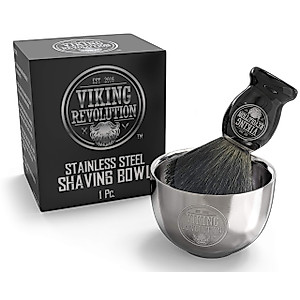 Viking Revolution Stainless Steel Shaving Soap Bowl- Shaving Mug for Shave Cream & Soap- Double Layer, Unbreakable Shaving Cup for Wet Shave