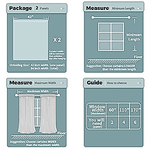 BGment White 100% Blackout Curtains for Bedroom, Double Layer Room Darkening Curtains Thermal Insulated Noise Reduced with White Liner, Rod Pocket and Back Tab Bedroom Curtains, 42 x 63 Inch, 2 Panels