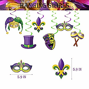 IRCOR Mardi Gras Decorations for Party with Banner Backdrop Balloons & Hanging Decor