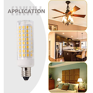 HXWY E11 LED Bulb, Mini Candelabra Base, Omni-Directional 7W 730LM 120V E11 Indoor Lighting Bulb Replaces T3/T4 JD E11 Warm White 3000K(Pack of 4)