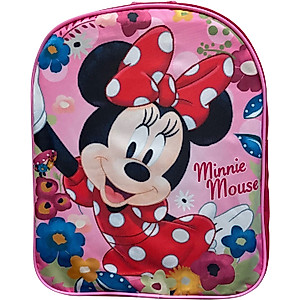 Ruz Minnie Mouse Toddler Girl 12 Inch Mini Backpack (Red-Pink)