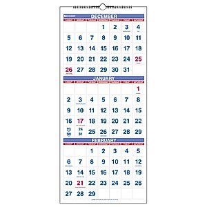 AT-A-GLANCE PM1128 Vertical Format Reference Calendar, 14-Month, December-January, 12-1/4 X 27, Carton of 12