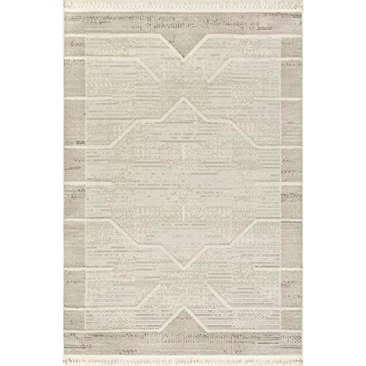 nuLOOM Haida Moroccan Tiles High/Low Tasseled Area