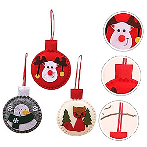 NOLITOY 3pcs Christmas Decorations House Decorations for Home Appliques Embellishments Home Decoration Xmas Hanging Felt Christmas Snowman Ornaments Felt Window Ornaments Hanging Pendants