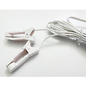 2pcs Breast & Ear Clip Electrode Lead Wires Jack DC 3.5mm Replacement Cables (DC Head 3.5mm)