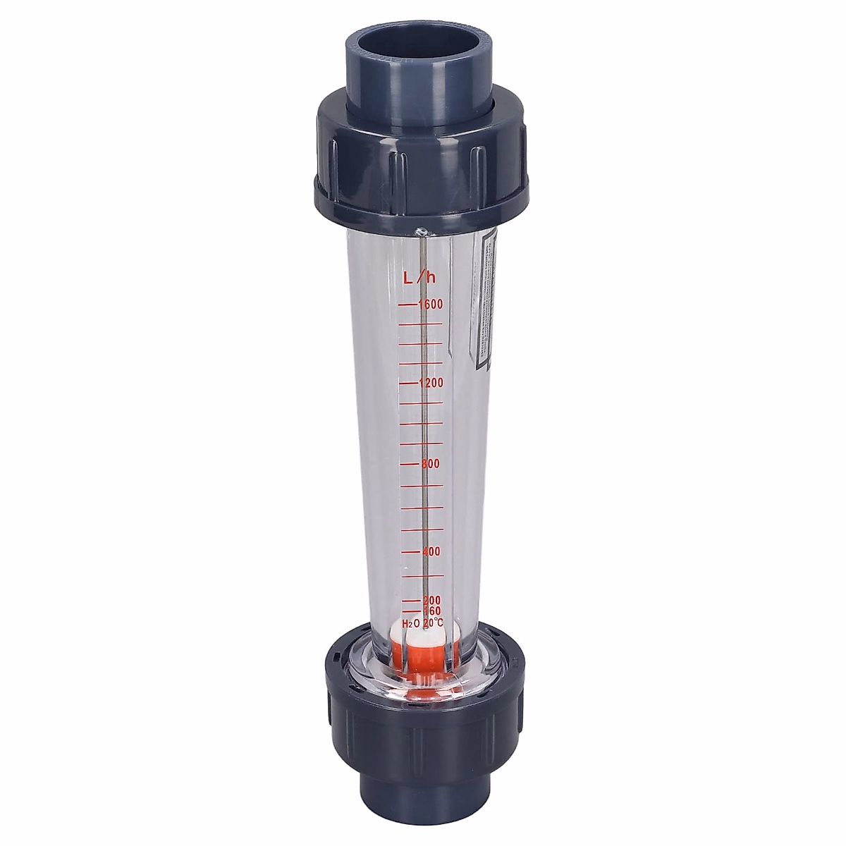 Liquid Flow Meter, Plastic Tube Water Flow Meter 160-1600LPH Liquid Flowmeter Tube Cylindrical Panel Type Flow Meter for Measuring Rate of Liquid Medium