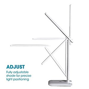 OttLite Charge Up LED Desk Lamp with Wireless Qi Charging & USB Charging Port, with ClearSun LED Technology - Adjustable Neck, 3 Color Temperature Modes, Reduces Eyestrain - Travel-Friendly Task Lamp
