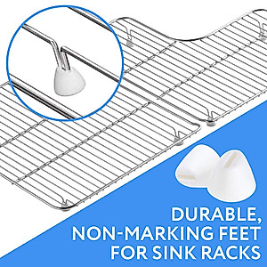 IMPRESA [24 Pack] Kitchen Sink Rack Feet in White, Replacement for Kohler Rack Feet for Part 84544-0 Compatible with Kohler Kitchen Sink Racks, Premium Quality Durable Feet for Long Lasting Stability