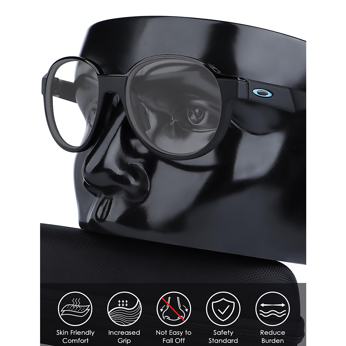 BLAZERBUCK Replacement Nose Piece Nose Pads for Oakley Metalink OX8153 Eyeglasses - Black + Black