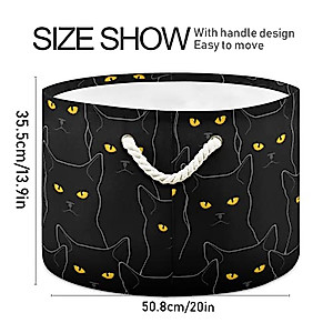 Black Cats Kids Toy Storage Basket Storage Bin Box Kids Laundry Hamper for Nursery Clothes, Toys, Books, Home Decor