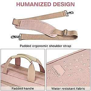 BAGSMART 17.3 Inch Laptop Bag, Large Expandable Briefcase for Women Business Office Travel Computer Bag Shoulder Bag Water Resistant Anti Theft Durable,Pink