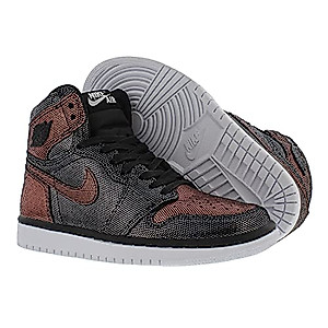 Nike Womens Air Jordan 1 Hi OG Fearless Black/Black-MTLC Rose Gld Synthetic Size 8.5