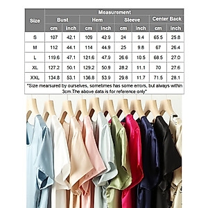 Chigant Womens Short Sleeve Satin Blouse Casual Silk Shirts V Neck Tunic Top Loose Silk Satin Top for Summer Orange